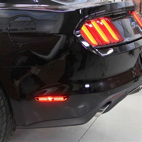 For 2015 2022 Ford Mustang Gt Smoked Lens Led Rear Bumper Side Marker