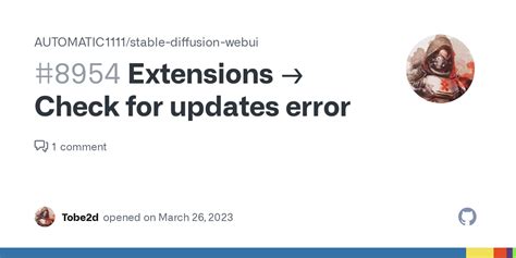 Extensions Check For Updates Error · Issue 8954 · Automatic1111