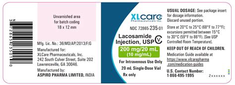 Dailymed Lacosamide Lacosamide Injection