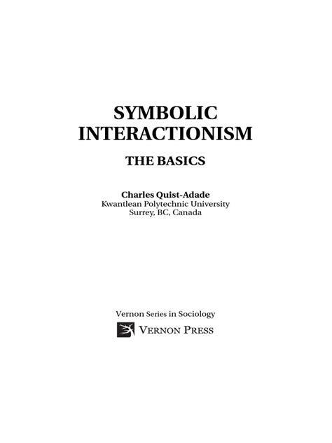Symbolic Interactionism The Basics Pdf Sociology Social Psychology
