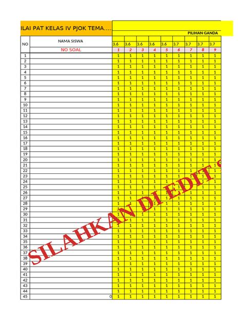 Olah Nilai Kelas 6 Pdf