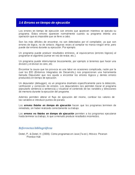Errores En Tiempo De Ejecución Bytes 3 Errores En Tiempo De Ejecución Los Errores En Tiempo