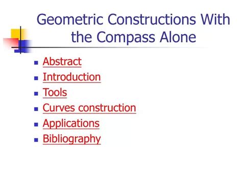 Ppt Geometric Constructions With The Compass Alone Powerpoint Presentation Id1159311