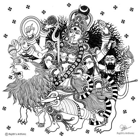 Rajith T R On Instagram Bhadra Kerala Mural Art Done In Black Ink