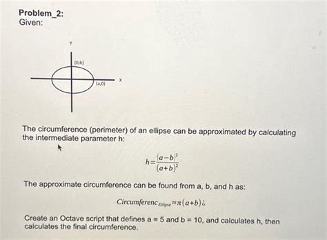 Solved Problem Given The Circumference Perimeter Of An Chegg