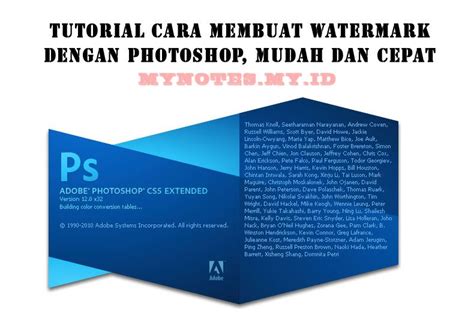 Tutorial Cara Membuat Watermark Dengan Photoshop Mudah Dan Cepat