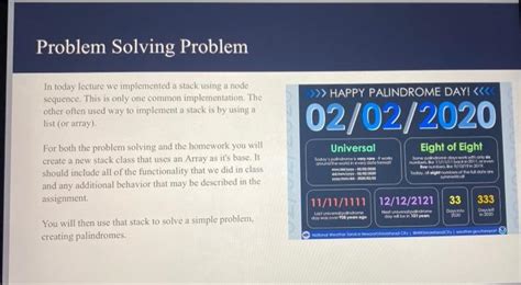 Solved Problem Solving Problem Happy Palindrome Day