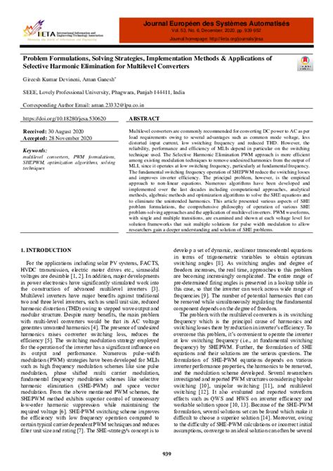 Pdf Problem Formulations Solving Strategies Implementation Methods
