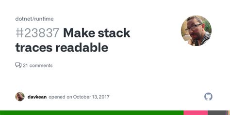 Make Stack Traces Readable Issue Dotnet Runtime GitHub