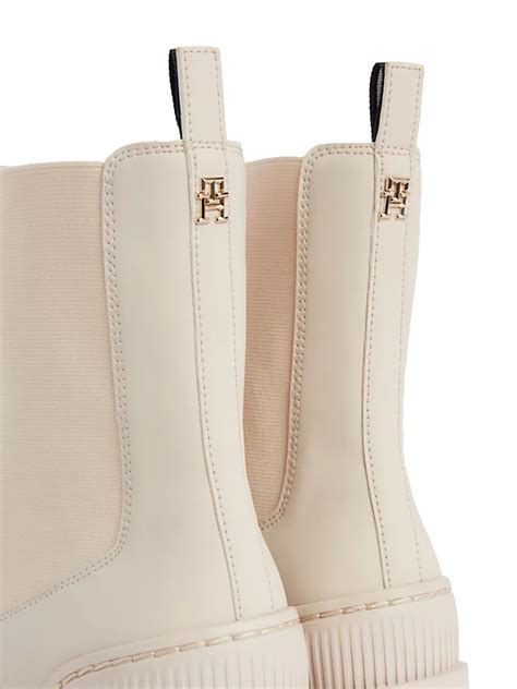 Laars Met Rubberen Blokhak Beige Tommy Hilfiger