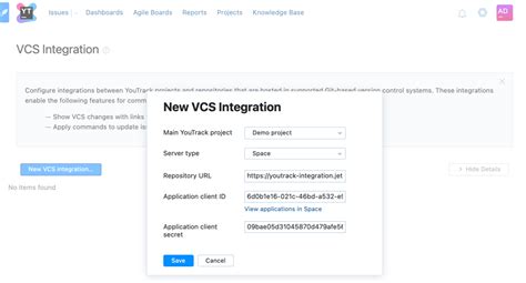 JetBrains Space Integration YouTrack Cloud Documentation