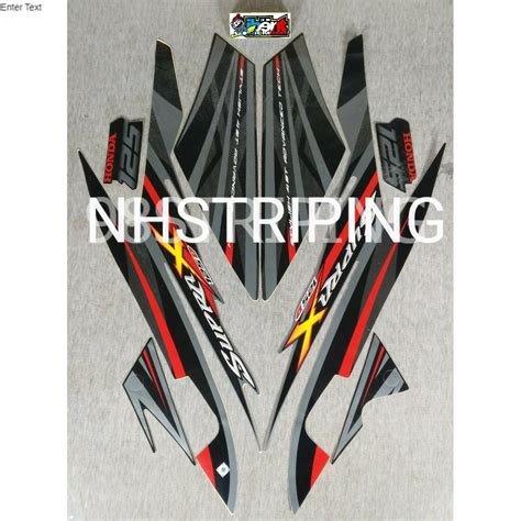 Jual STIKER SUPRA X 125D HITAM TAHUN 2008 2009 STRIPING LIS STANDAR