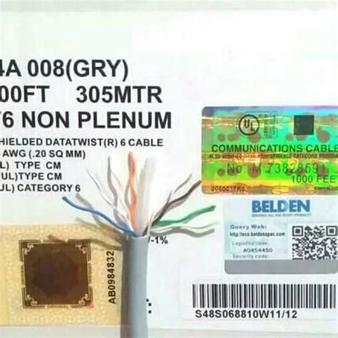 Jual Belden Kabel Lan UTP Cat6 Belden USA Original Harga Meteran Tipe