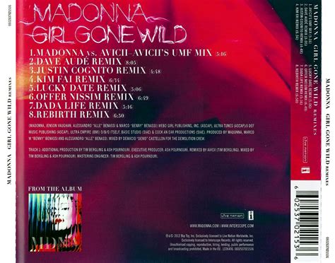 Car Tula Trasera De Madonna Girl Gone Wild Remixes Cd Single