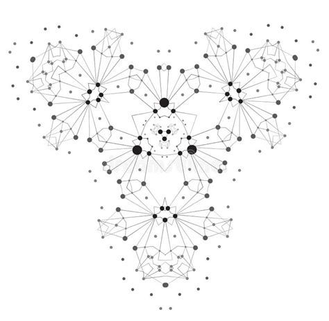 Vector Shape Molecular Structure With Lines And Dots Stock Vector