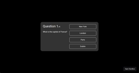 Quiz App Codesandbox