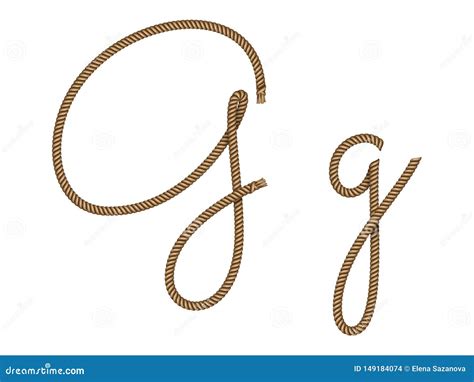 Rope Hand Drawn Letter G Stock Vector Illustration Of Message 149184074
