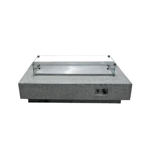 Elementi 42 Inch Rectangle Stainless Steel Lid Royal Fire Pits
