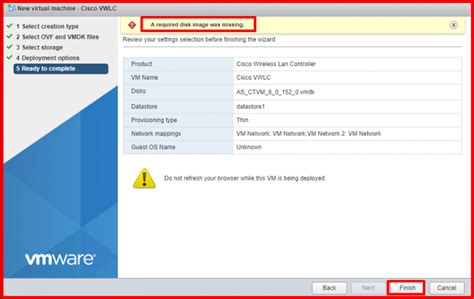 A Required Disk Image Was Missing Error And Solution Deploy Error VMware SYSTEMCONF