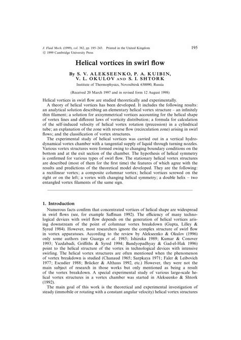 Pdf Helical Vortices In Swirl Flow Dokumen Tips