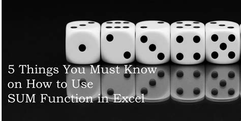 How To Use SUM Function In Excel EFinancialModels