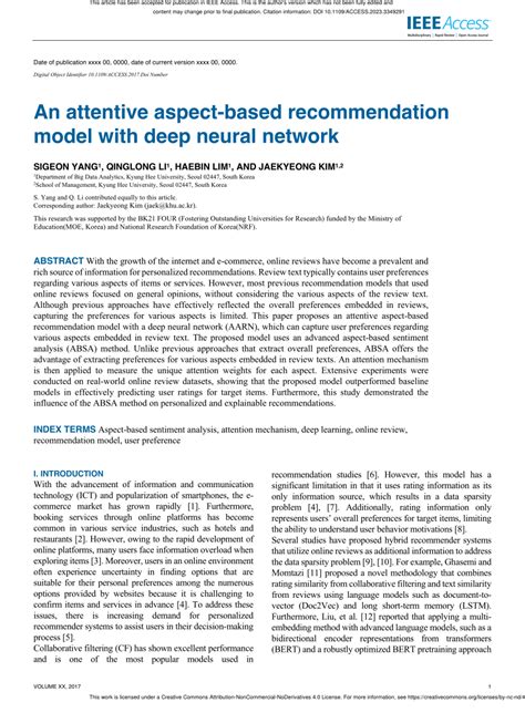 PDF An Attentive Aspect Based Recommendation Model With Deep Neural Network