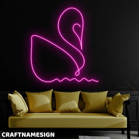 Minimalist Swan Neon Sign Swan Line Art Led Sign Custom Neon Sign