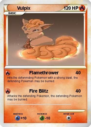 Pokémon Vulpix 20 20 Flamethrower My Pokemon Card