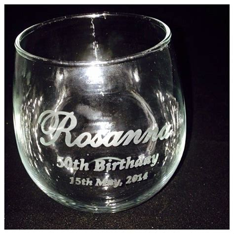 Engraved Stemless Wine Glass Wine Glass Stemless Wine Glass