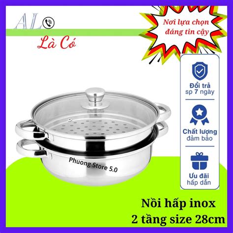 2 Tier Stainless Steel Steamer Size 28cm 2 Tier Steamer Shopee