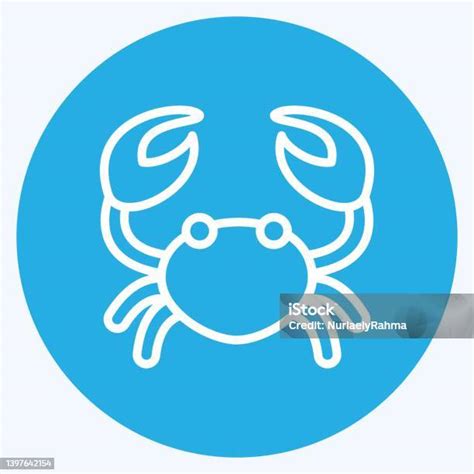 아이콘 게 고기에 적합합니다 파란 눈 스타일 편집 가능한 간단한 디자인 디자인 템플릿 벡터 간단한 그림 갈고리 발톱에 대한 스톡 벡터 아트 및 기타 이미지 Istock