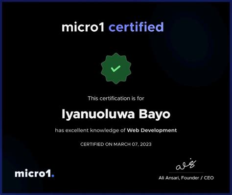 Iyanuoluwa Bayo Adegoke On Linkedin Webdevelopment Webdesign Certificate