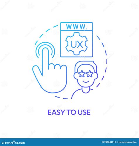 Easy To Use Blue Gradient Concept Icon Stock Vector Illustration Of