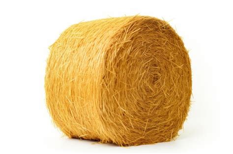 Premium Ai Image Golden Yellow Hay Bale Isolated On White