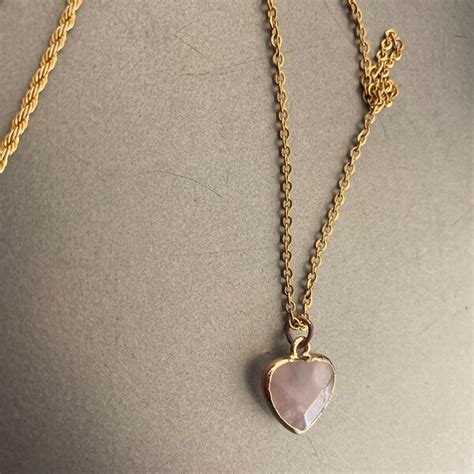 Natural Yellow Jade Crystal Heart Shaped Necklace Chakra Healing
