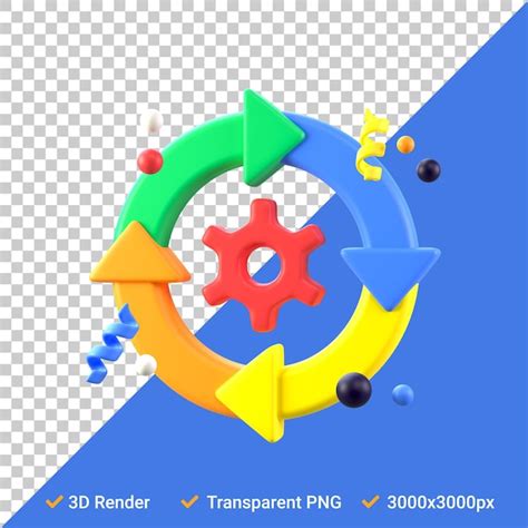 Premium Psd 3d Icon Of Work Process Icon