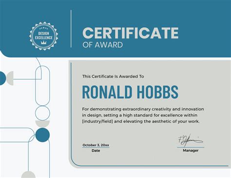 Creative Award Template Landscape Wordlayouts