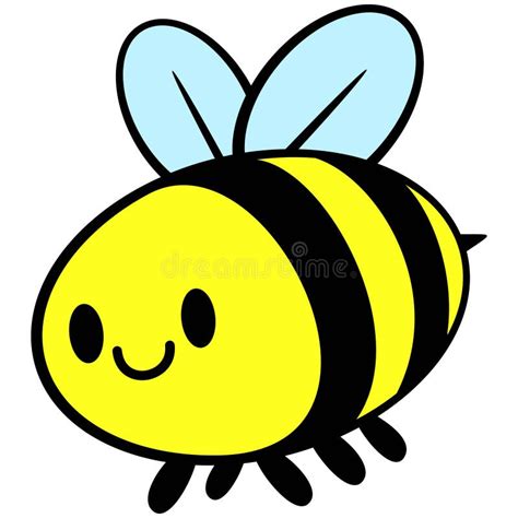 Пчела Kawaii иллюстрация вектора иллюстрации насчитывающей сторона