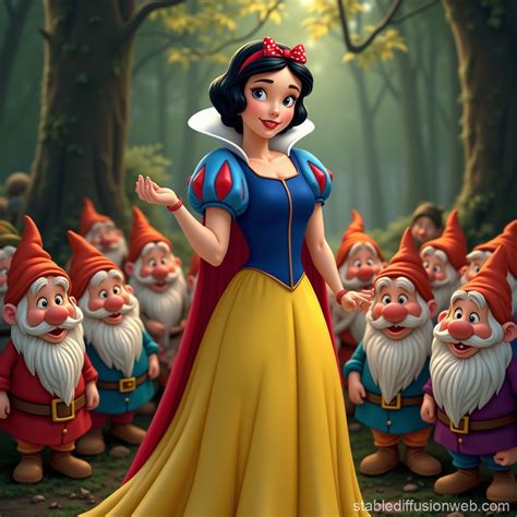 Snow White With The Dwarfs Stable Diffusion Online