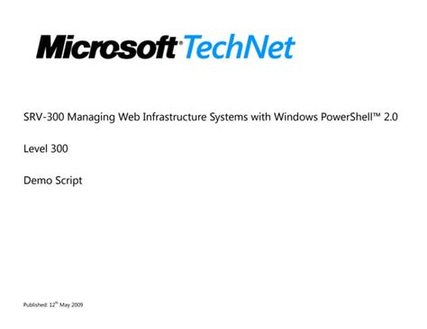 Managing Web Infrastructure Systems With Windows Powershell 20 Demo