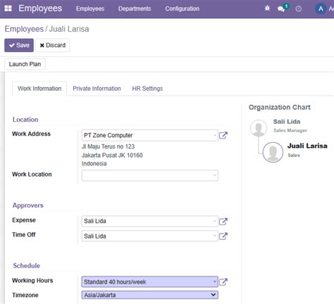 Penambahan Pegawai Pada Aplikasi Employee Odoo Community Pt Proweb