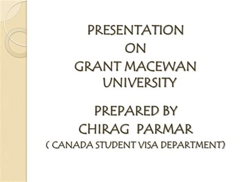 Grant Macewan University Ppt
