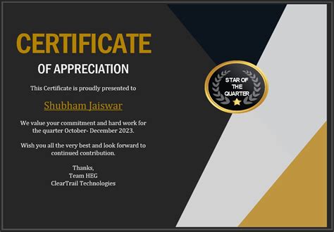 Shubham Jaiswar On Linkedin Appreciation Motivation Recognition