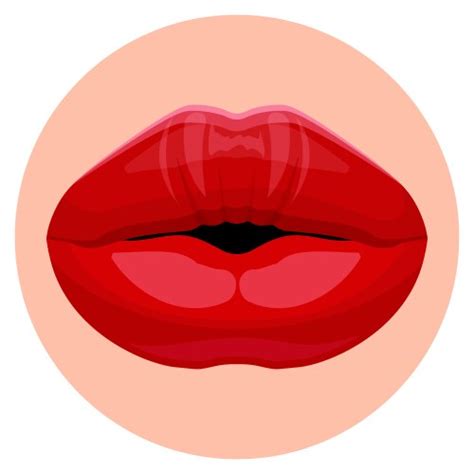Womans Open Mouth With Glossy Sexy Lips On Red Vector Image
