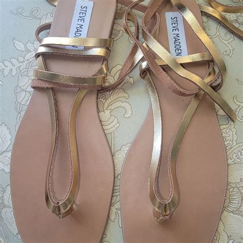 Steve Madden Gold Ankle Strap Sandals Gem