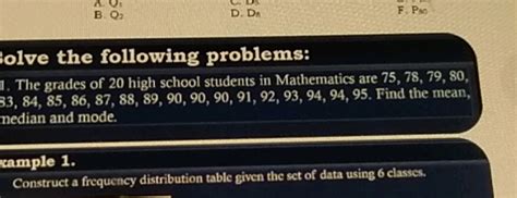 Olve The Following Problems 1 The Grades Of StudyX