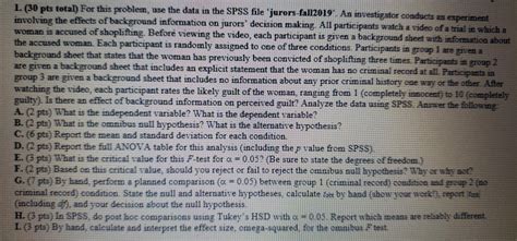 Solved Pts Total For This Problem Use The Data In Chegg Com