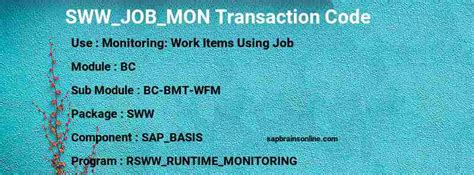 Sww Job Mon Sap Tcode For Monitoring Work Items Using Job