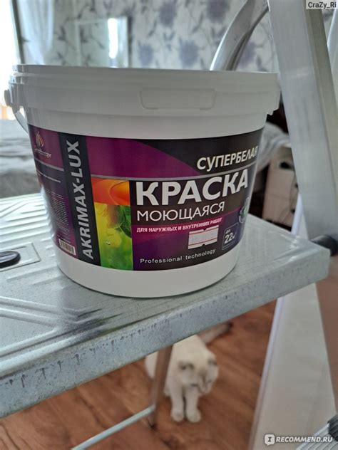 Краска моющаяся супербелая Akrimax Lux акриловая для наружных и внутренних работ для стен и