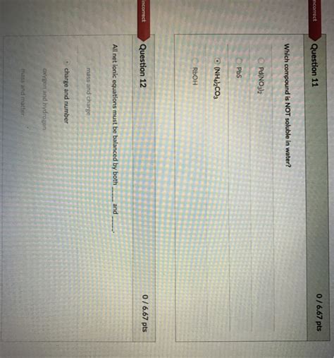 solved incorrect question 4 0 6 67 pts which statement about